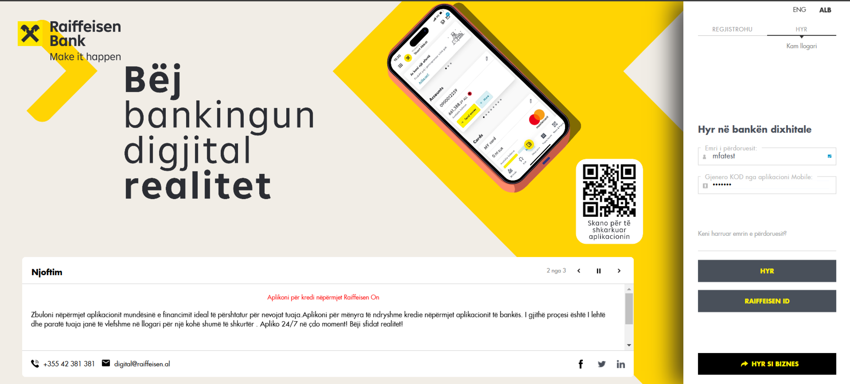 Accessing Raiffeisen ON platform online